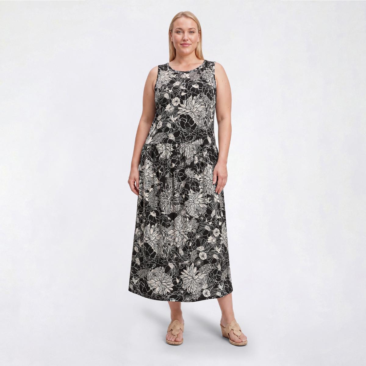 Click here for Plus Size Cocomo Sleeveless Floral Drop Waist Midi... prices